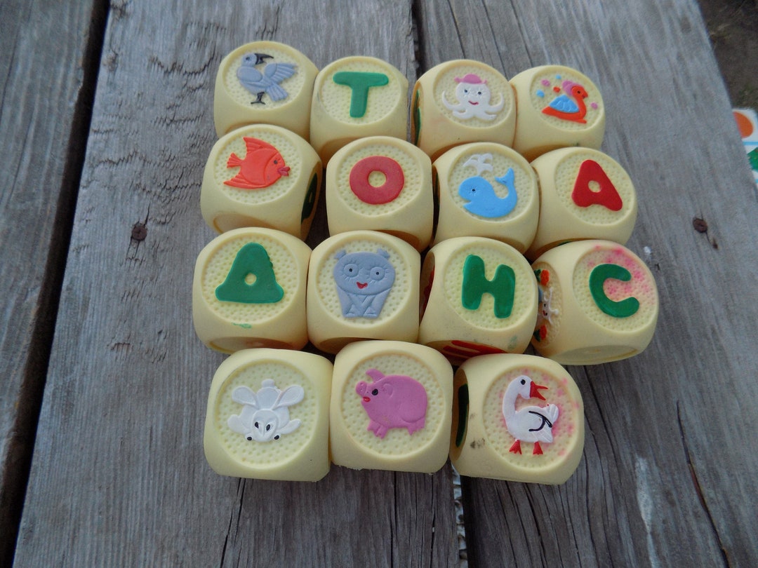 Rubber Building Blocks, ABC Blocks, Vintage Toy Blocks, Home Decor ...