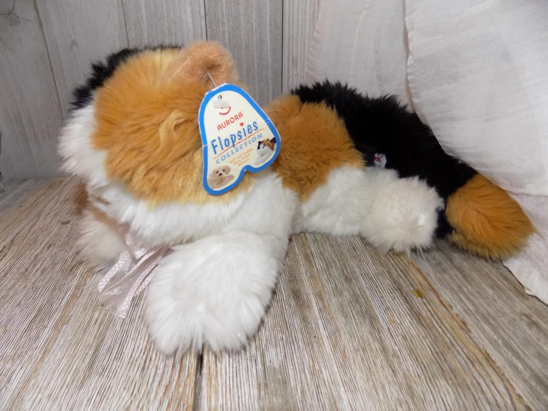FLOPSIES Aura Calico Cat, Plush Cat, Vintage Plush Cat, Vint Stuffed ...