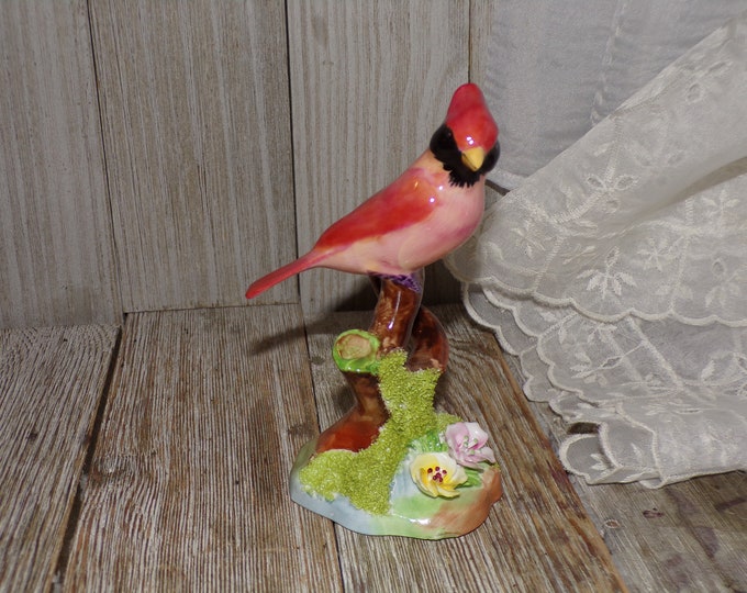 Rare Vintage Denton Best Bone China Red Cardinal, Red Bird Figurine ...