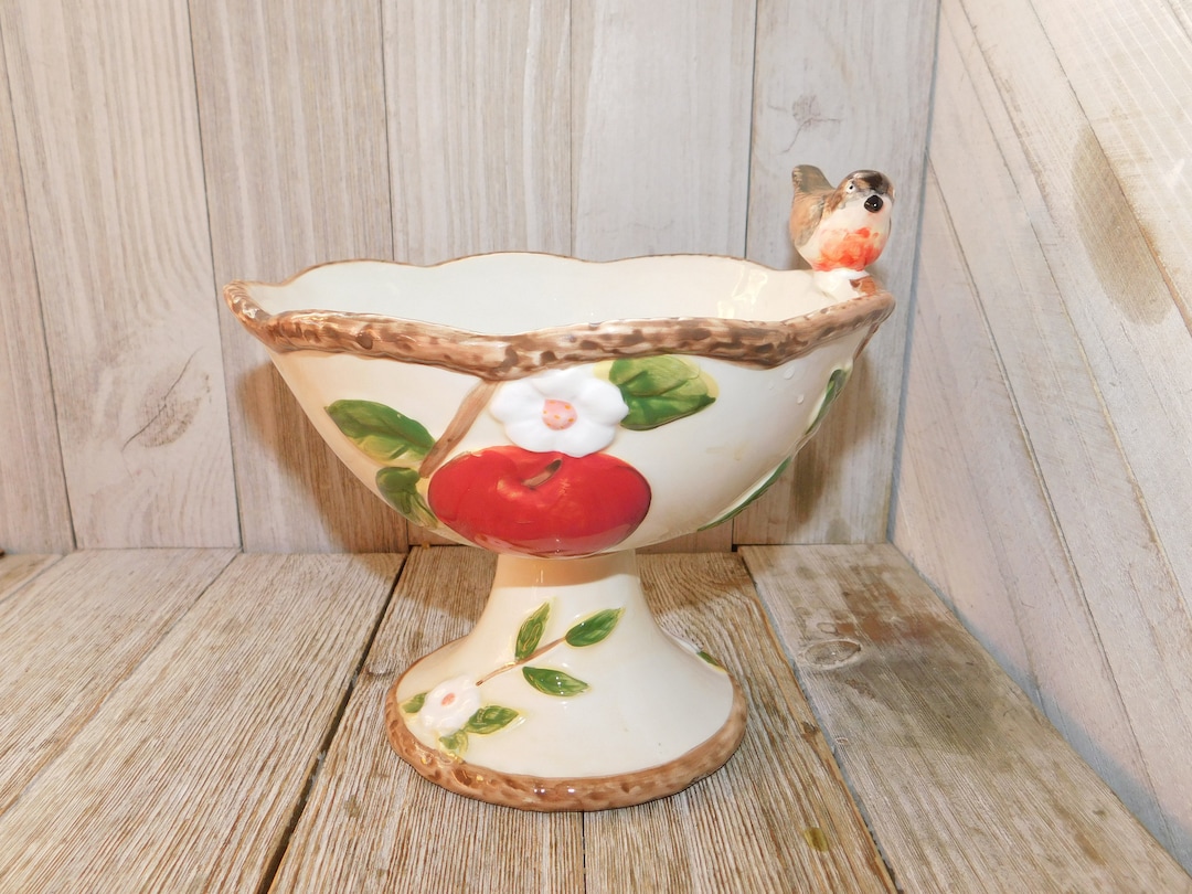 Cracker Barrel Apple Collection Compote Bowl by Susan Winget, Bird ...