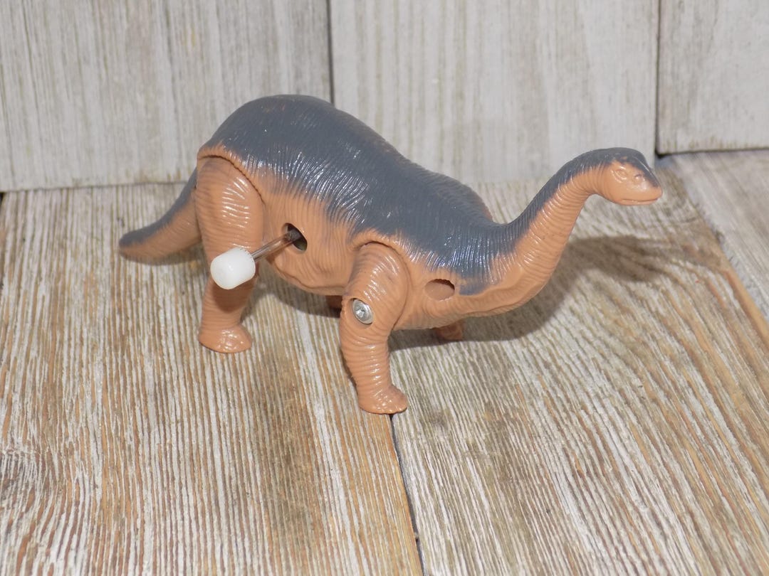 Dinosaur Brontosaurus Wind up Toy WORKS Vintage Plastic Toys Realistic ...