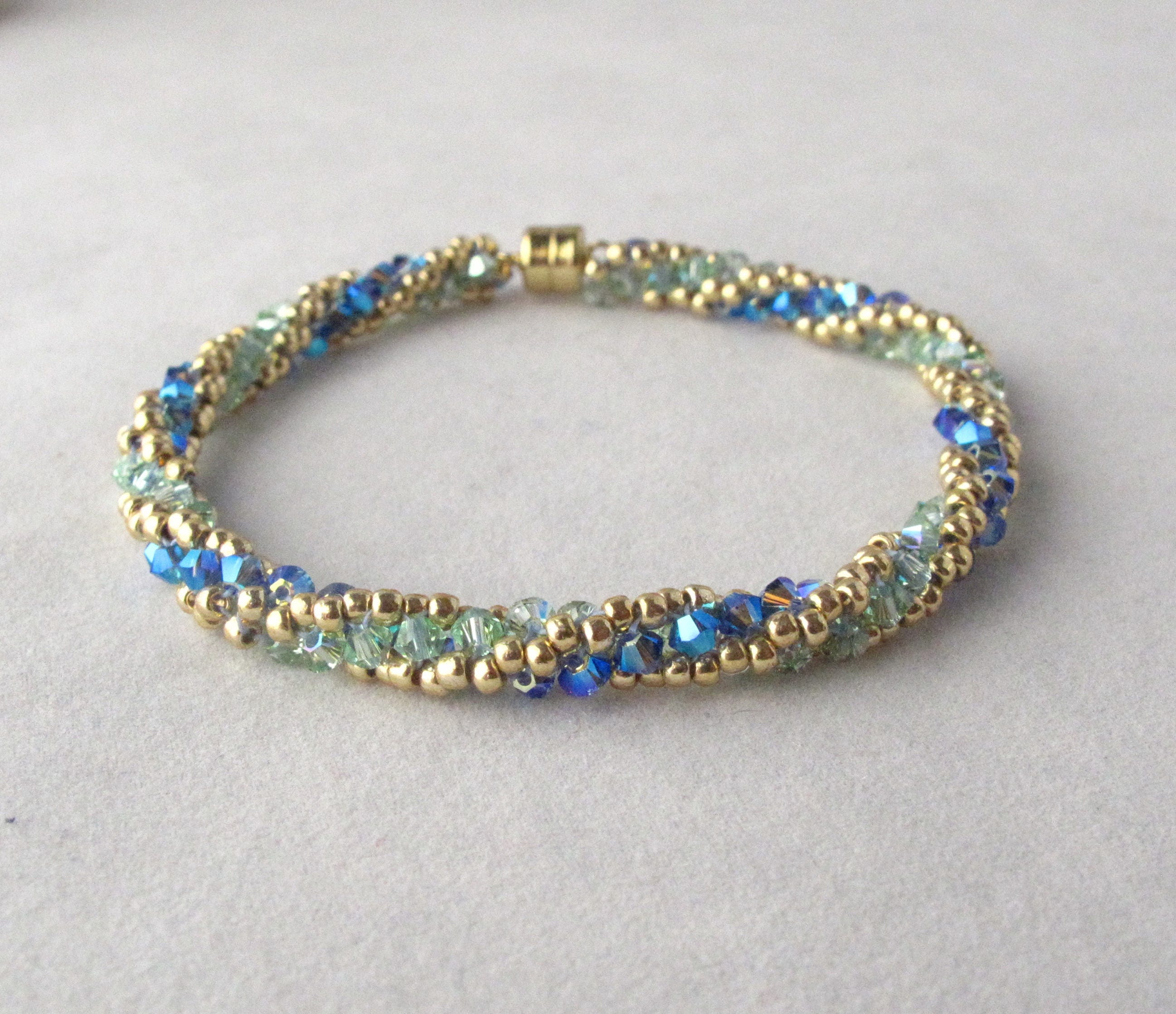 Crystal Twist Bracelet With Gold Magnetic Clasp With 2 Color - Etsy