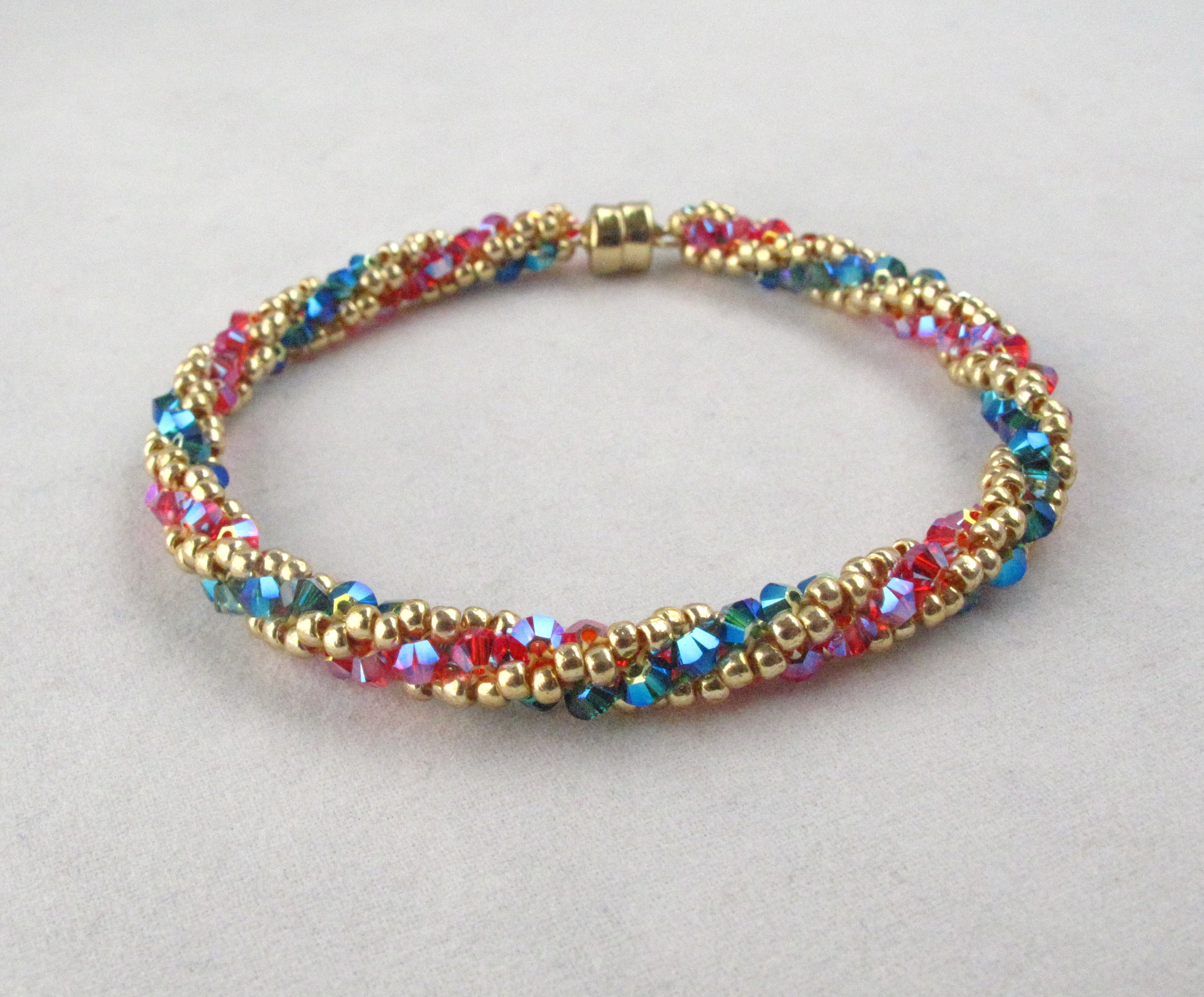 Crystal Twist Bracelet With Gold Magnetic Clasp With 2 Color - Etsy