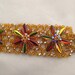 Red Dagger Bead Flowers on Honey Lace Cuff Bracelet - Etsy