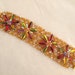 Red Dagger Bead Flowers on Honey Lace Cuff Bracelet - Etsy