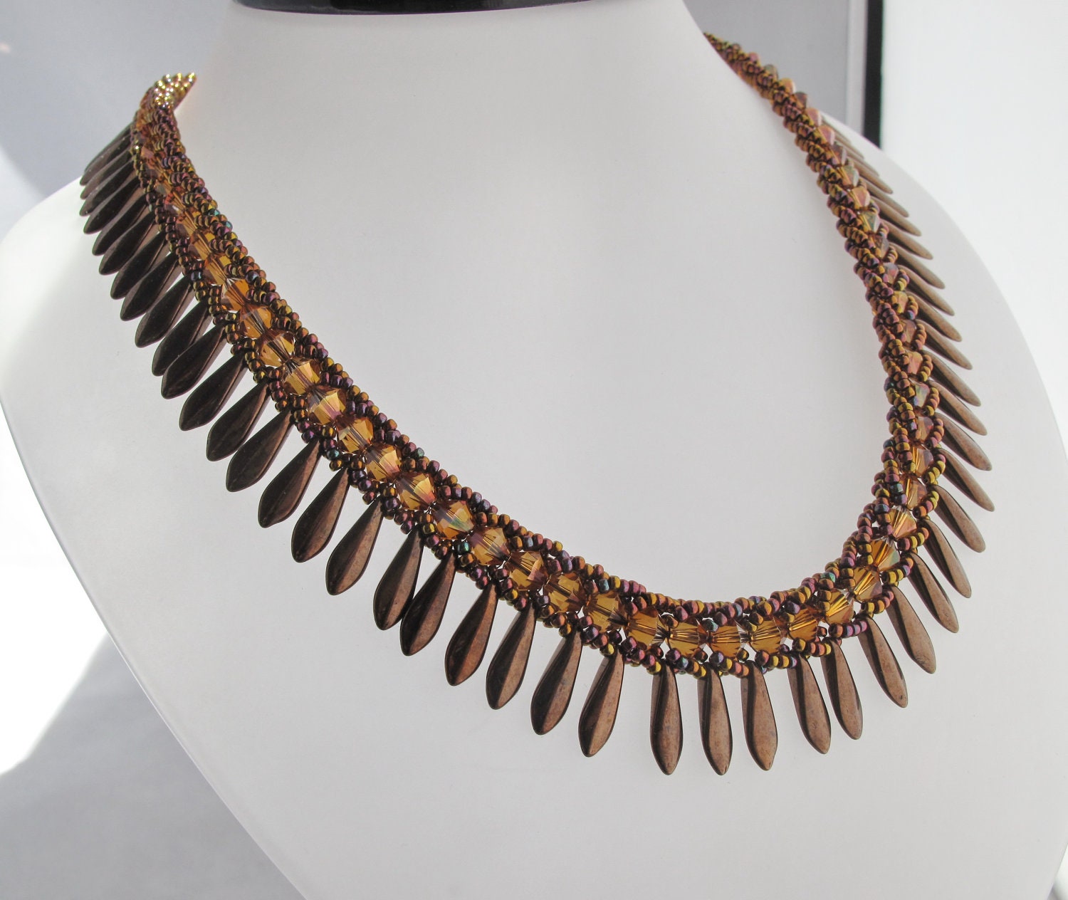 Bronze Dagger and Crystal Copper Collar With Adjustable Clasp - Etsy