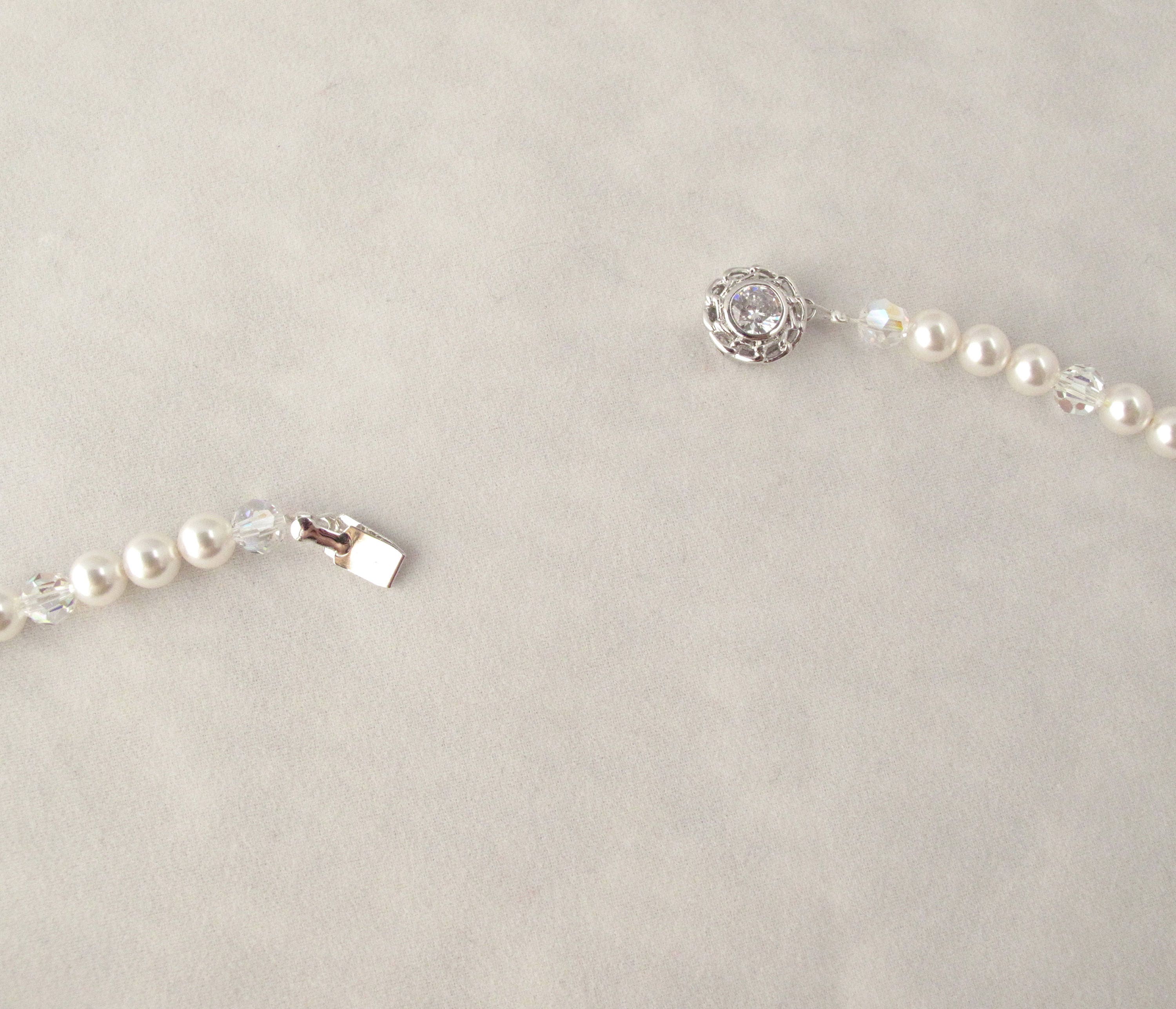 Multi-strand Crossover Pearl & Crystal Wedding Necklace - Etsy