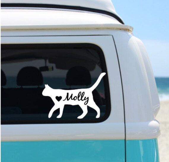 Cat Decal Personalized Cat Car Decal Laptop Decal Etsy