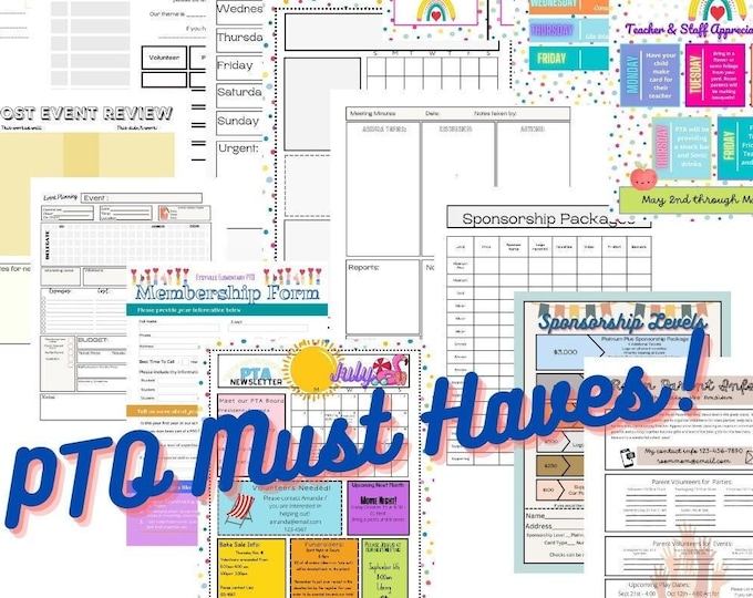 Meeting Agenda Template : Fully Editable Instant Download for PTO / PTA ...