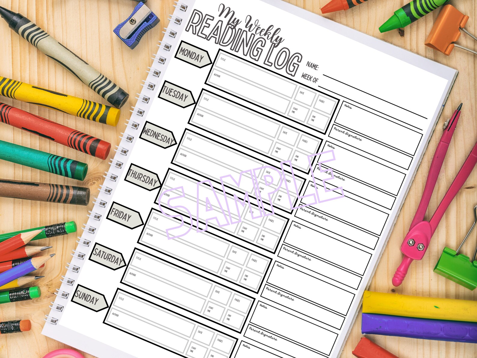 Reading Log- Editable, Instant Download, Includes PDF Template - Etsy