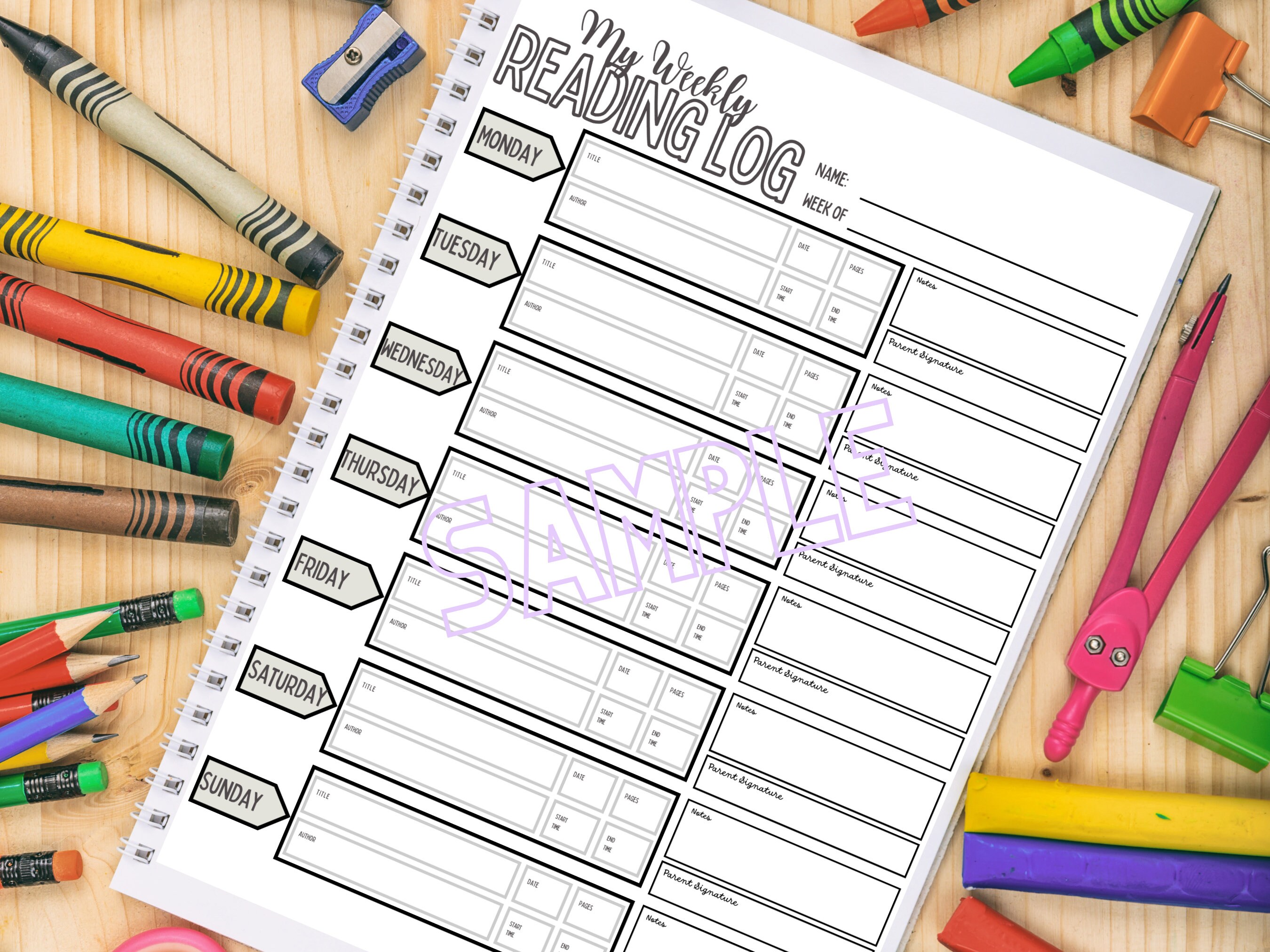 Reading Log- Editable, Instant Download, Includes PDF Template - Etsy