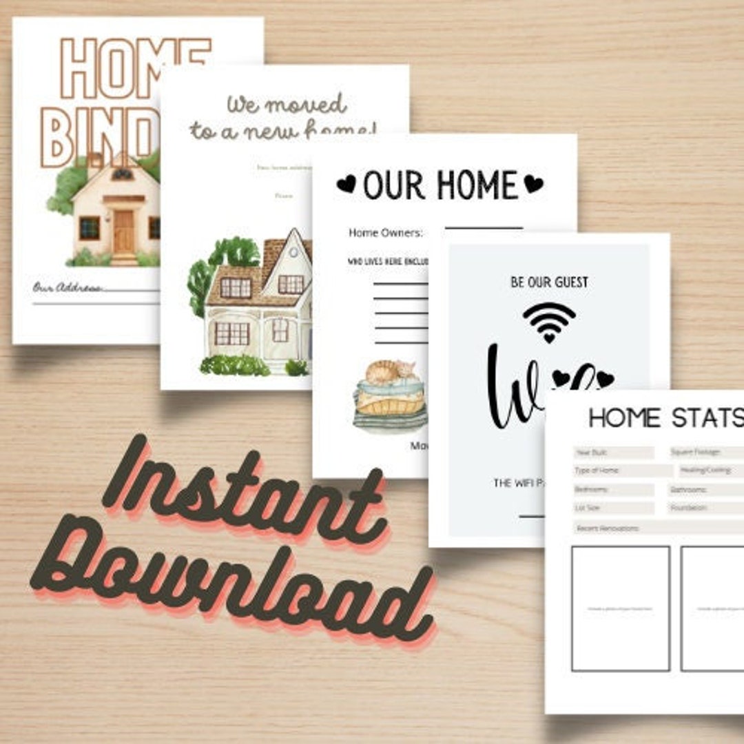 Home Organization Binder- Instant Download - Etsy