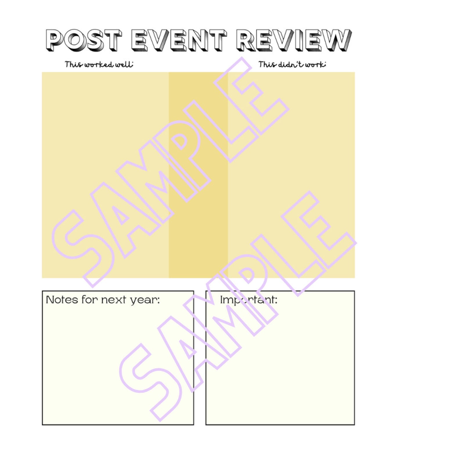 PTO PTA Event Planning and Post Event Review Templates-instant Download ...