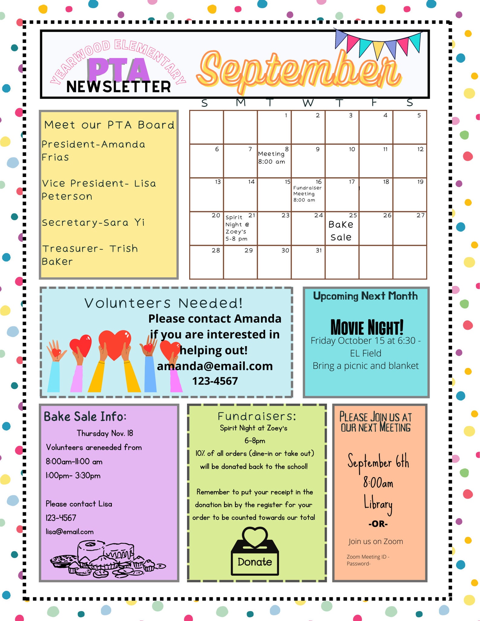 PTO PTA Newsletter-editable, Instant Download - Etsy
