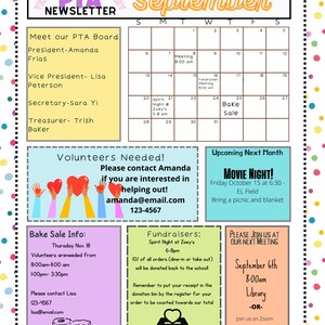 PTO PTA Newsletter-editable, Instant Download - Etsy