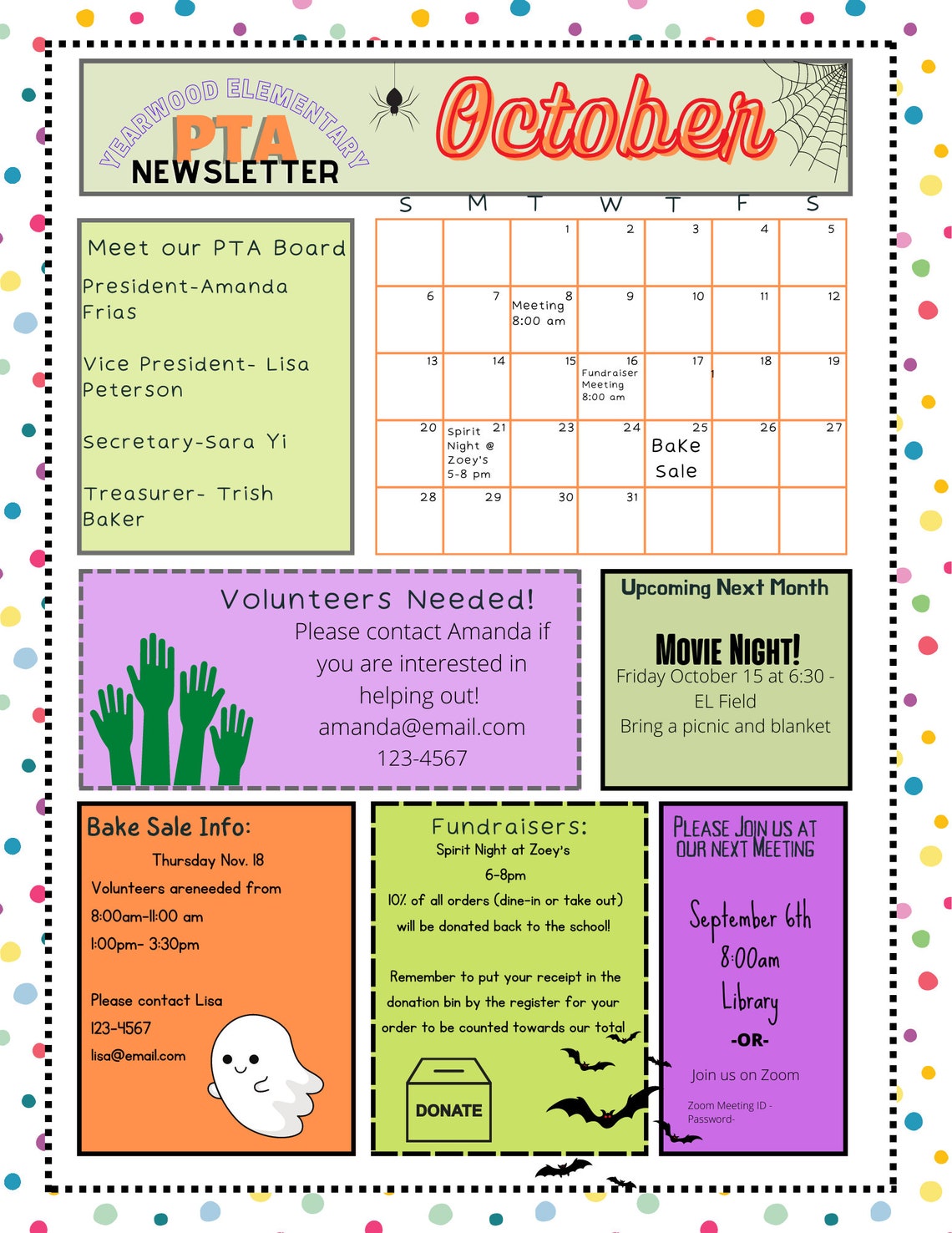 PTO PTA Newsletter-editable, Instant Download - Etsy