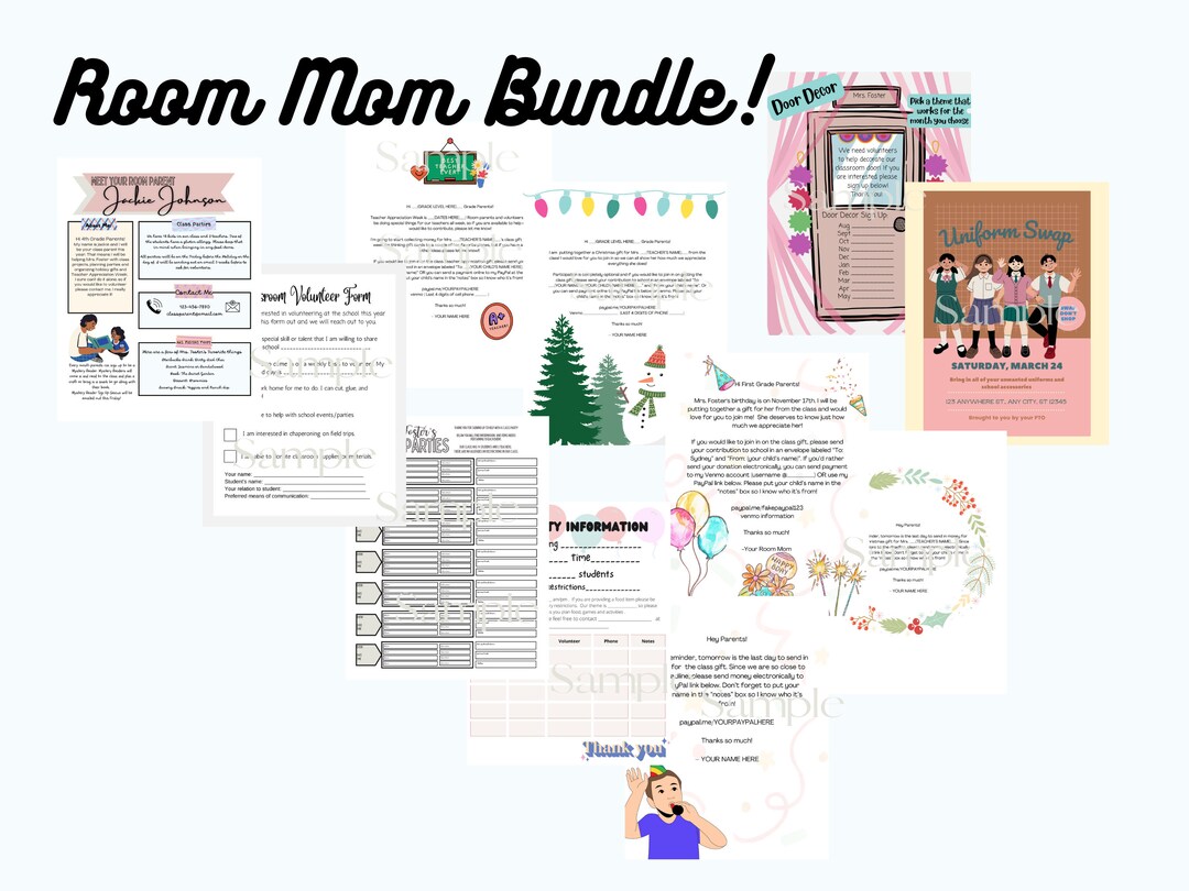Room Parent Bundle, Class Parent, Class Volunteer, Class Room Party ...