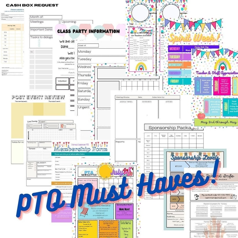 PTO Must Haves Bundle-editable, Instant Download - Etsy