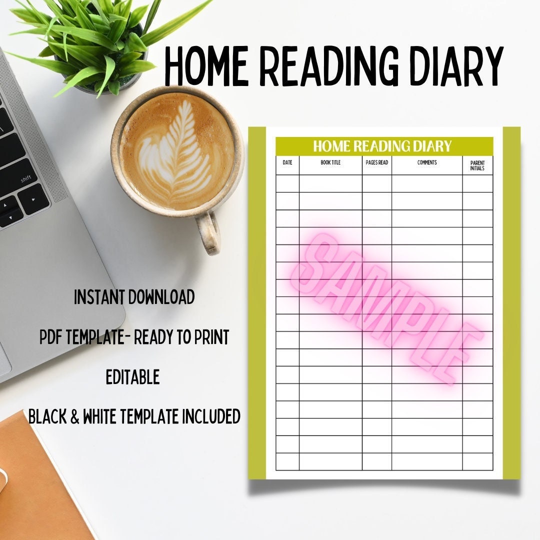 Simple Home Reading Diary-instant Download, Editable-includes PDF ...