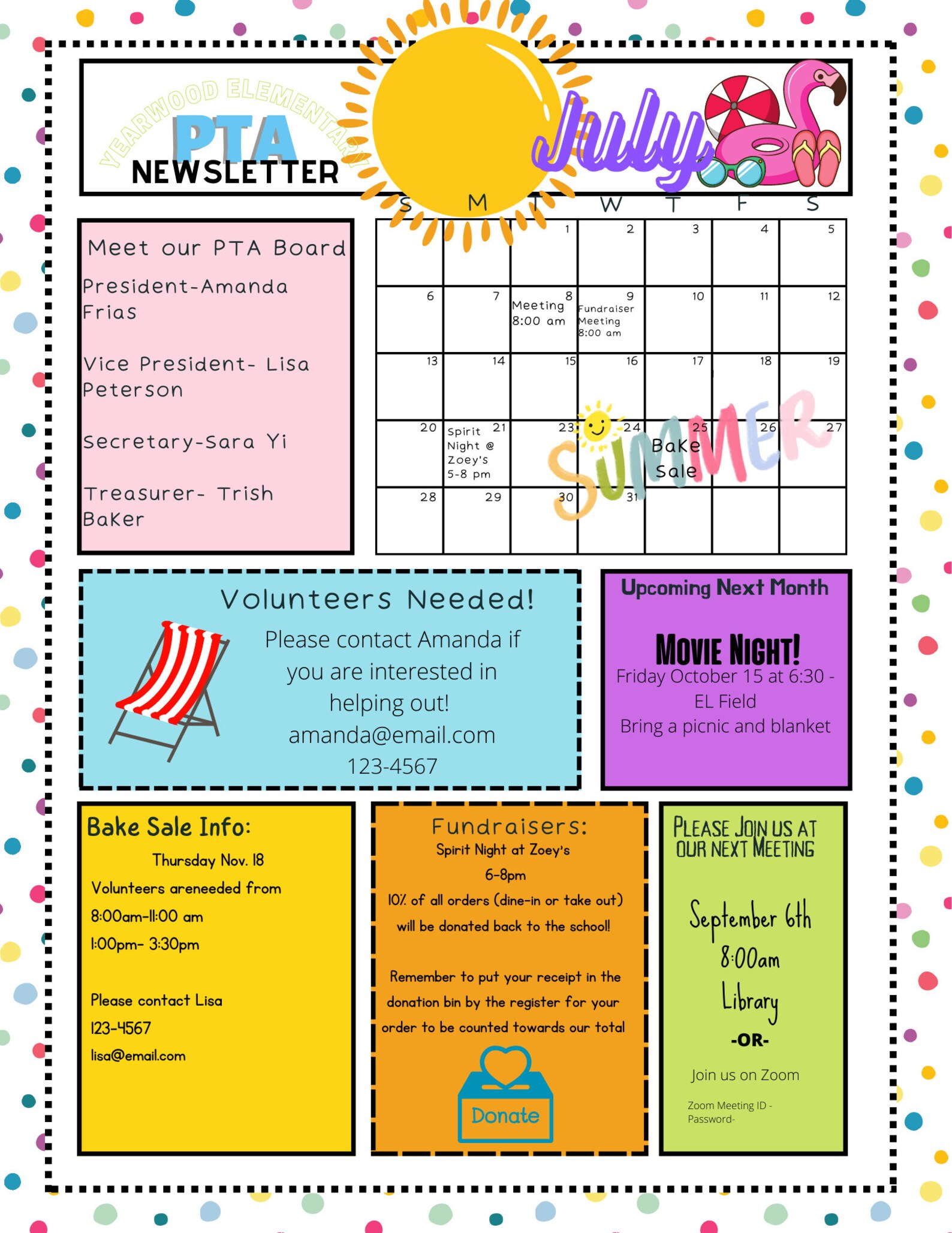 PTO PTA Newsletter-editable, Instant Download - Etsy