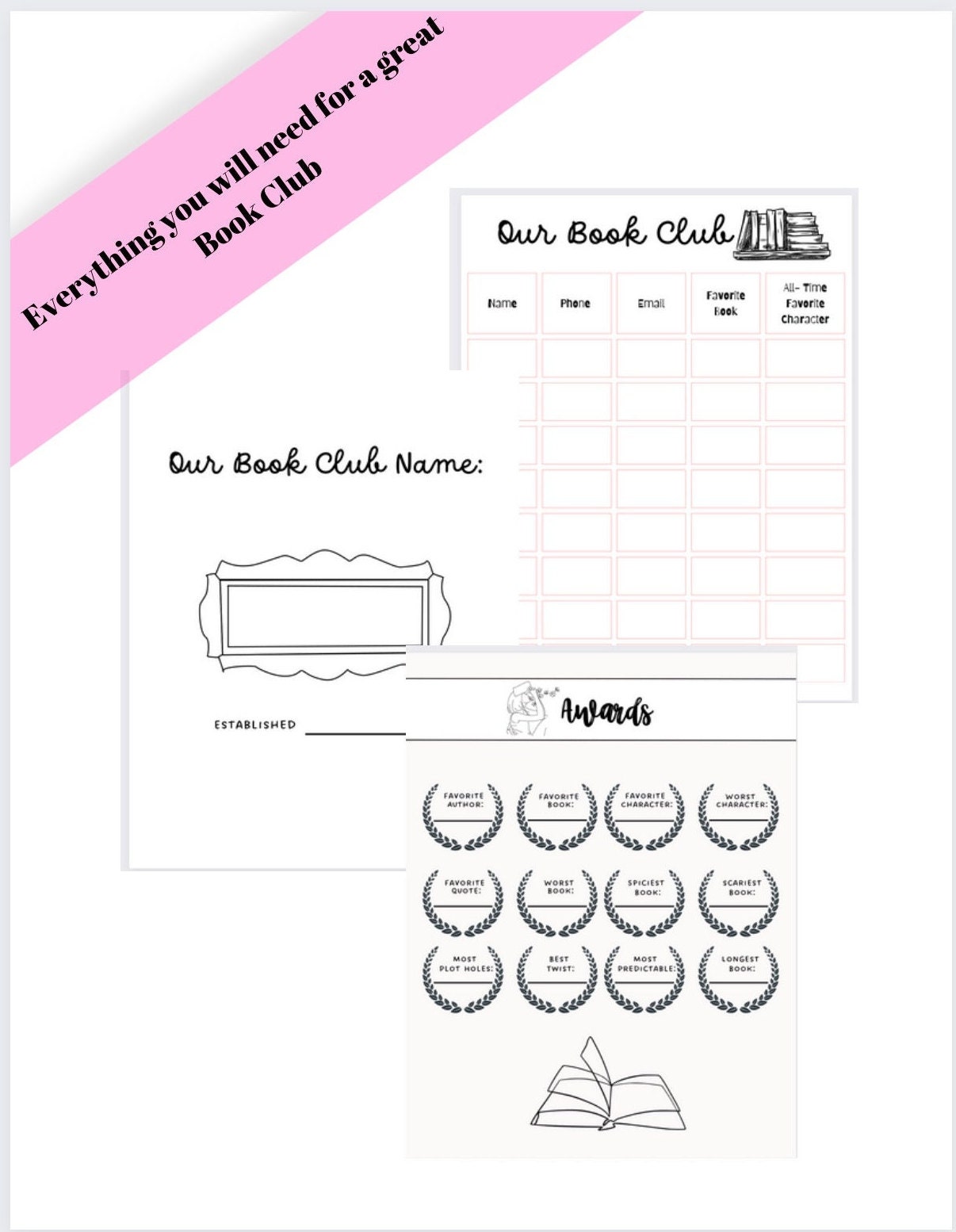 Book Club Planner - Etsy