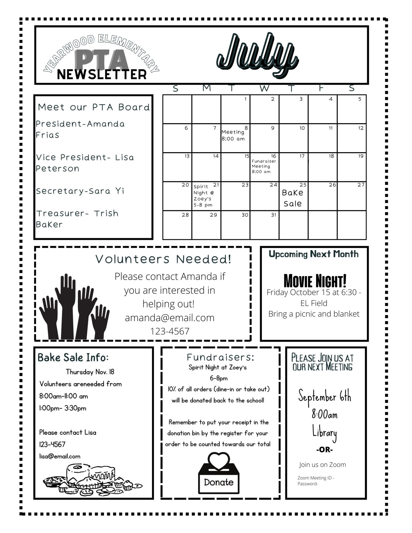 PTO PTA Newsletter Digital Download Editable - Etsy