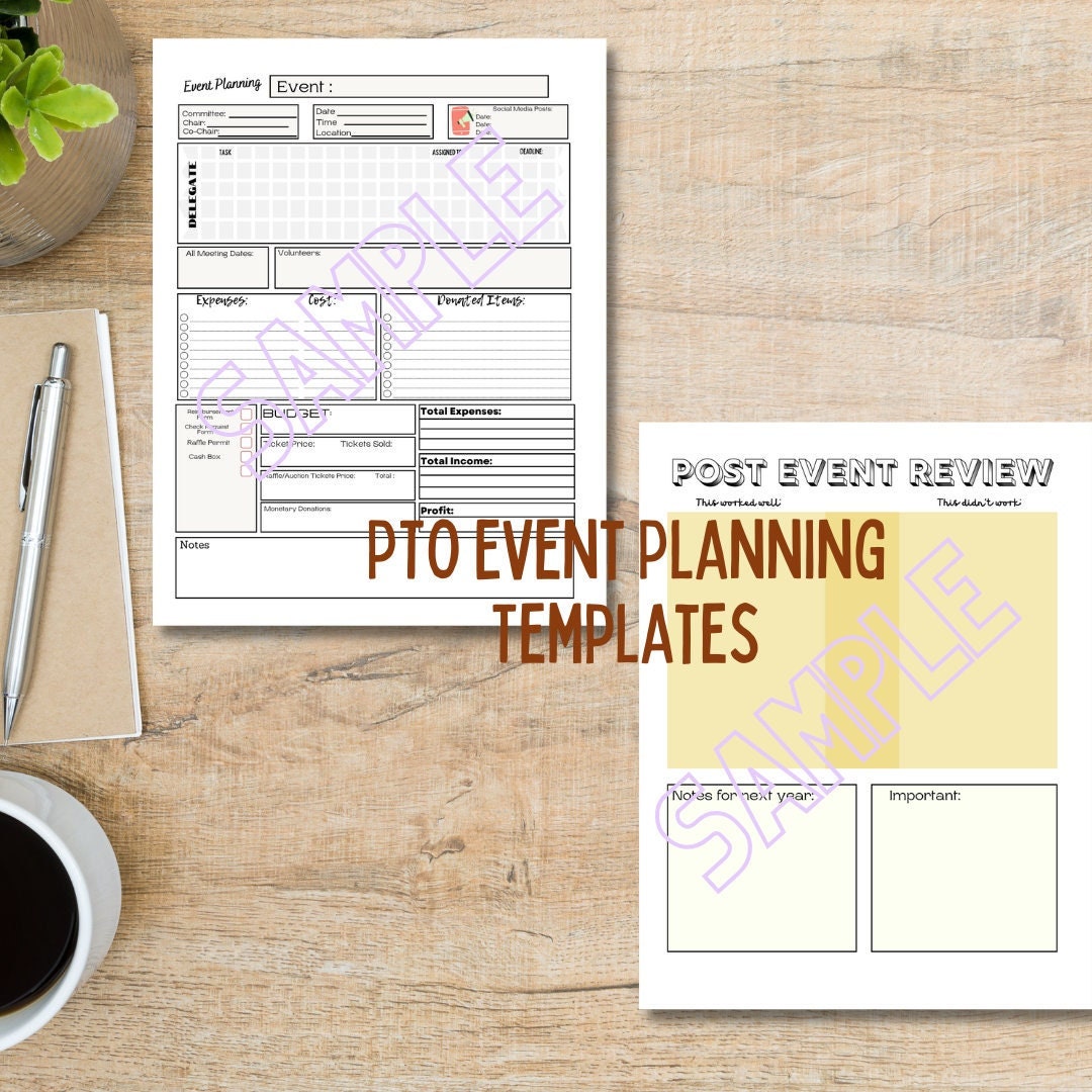 PTO PTA Event Planning and Post Event Review Templates-instant Download ...