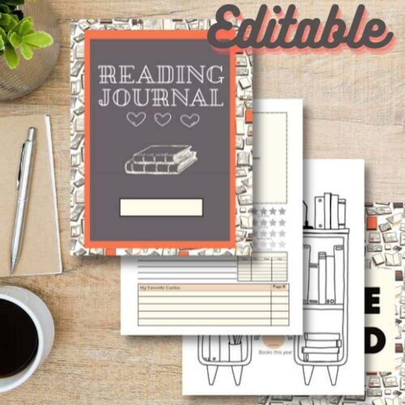 Reading Journal Template-instant Download, Editable - Etsy