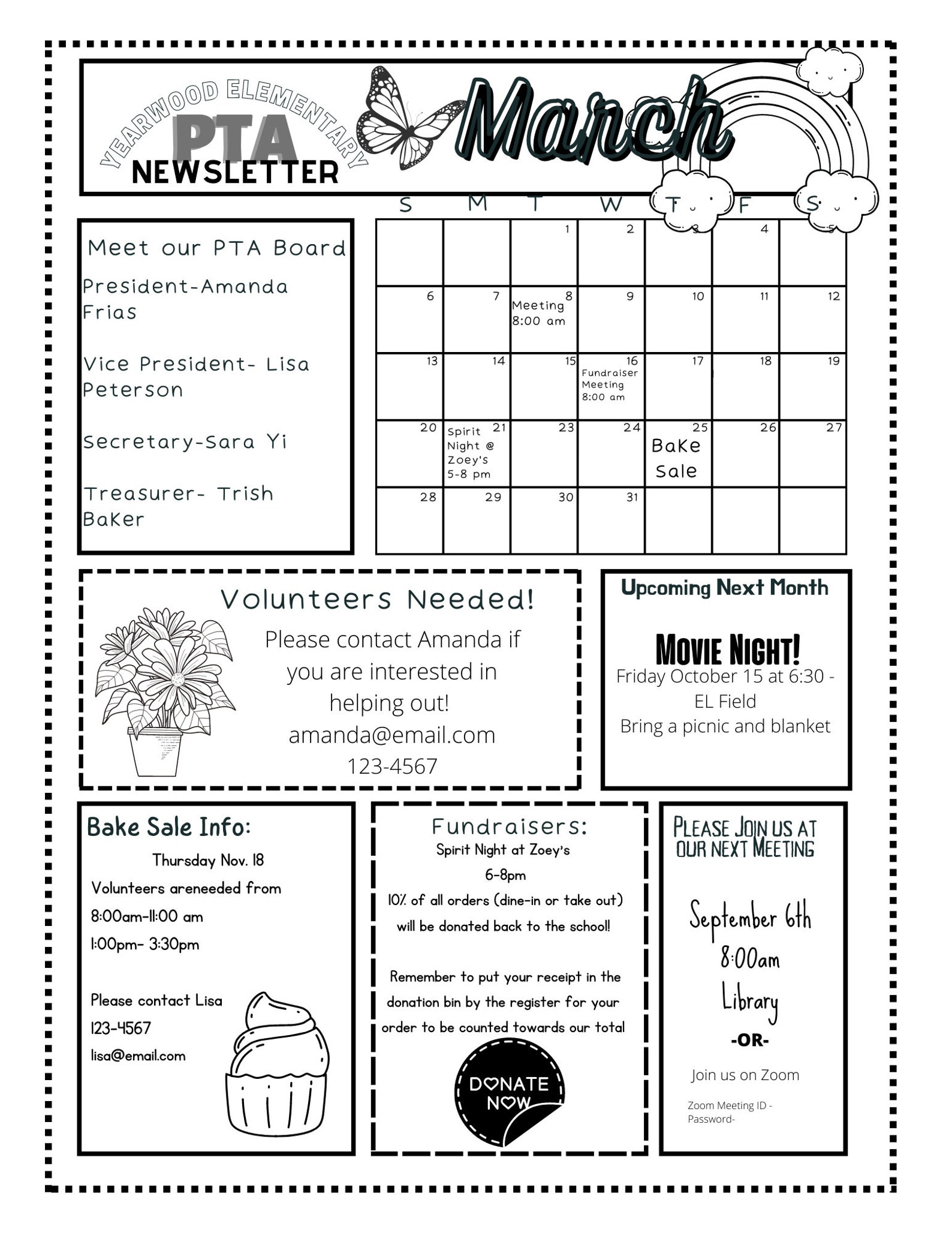 PTO PTA Newsletter Digital Download Editable - Etsy