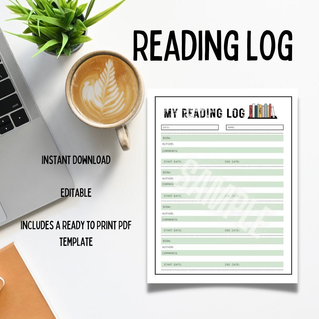 Reading Log-instant Download, Editable, Includes a PDF Template-ready ...