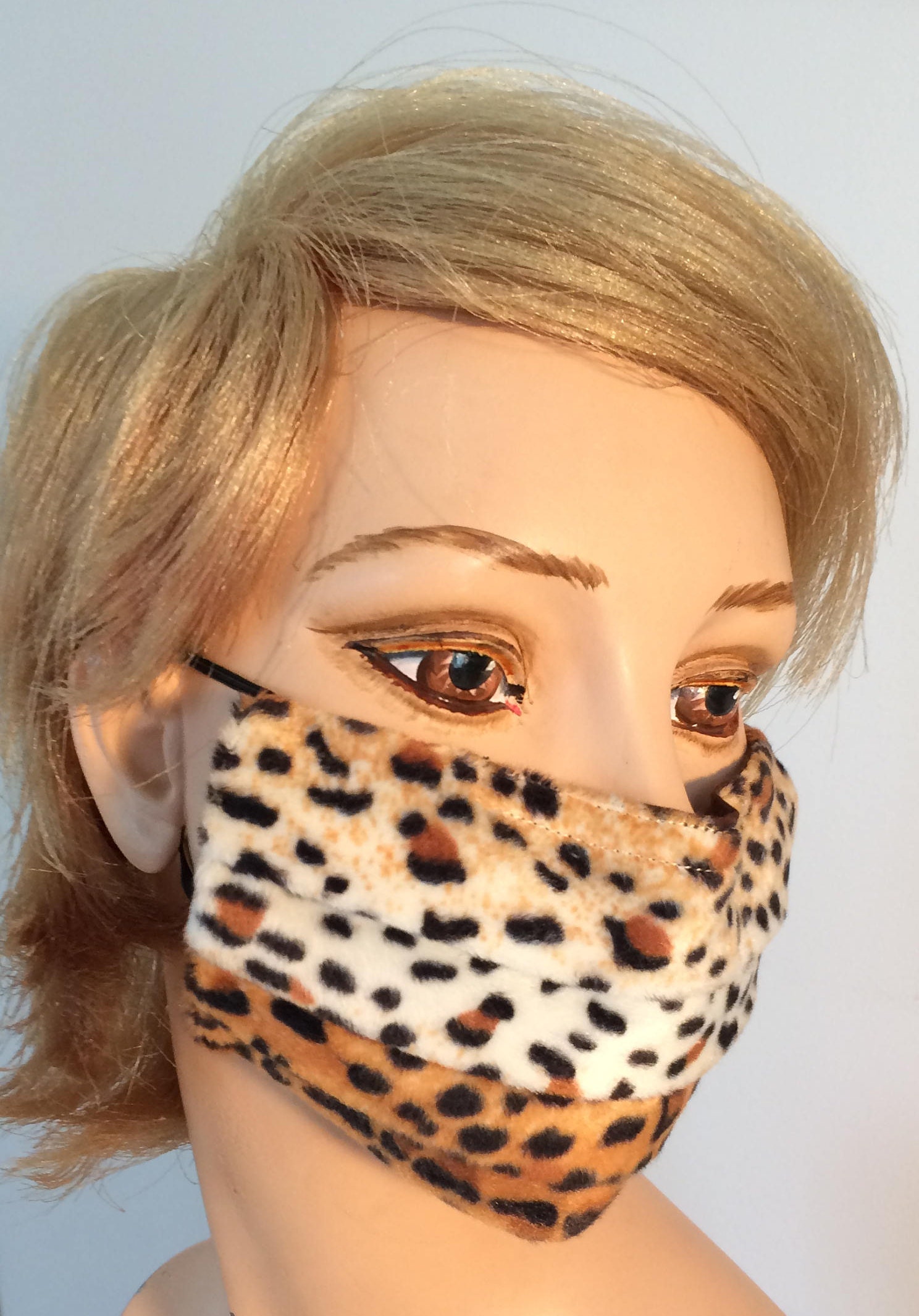 Minky Cheetah leopard print surgical face mask warm and cozy | Etsy