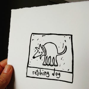 Lino Print Retching Dog Pets Dogs Dog Lover Dog Gifts - Etsy
