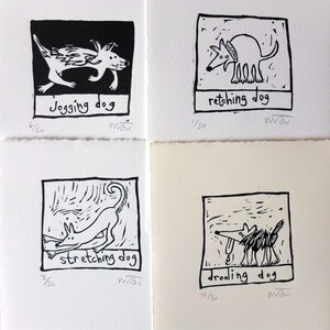 Lino Print Drooling Dog, Pets, Dogs, Animals, Handmade, Humour, Funny ...