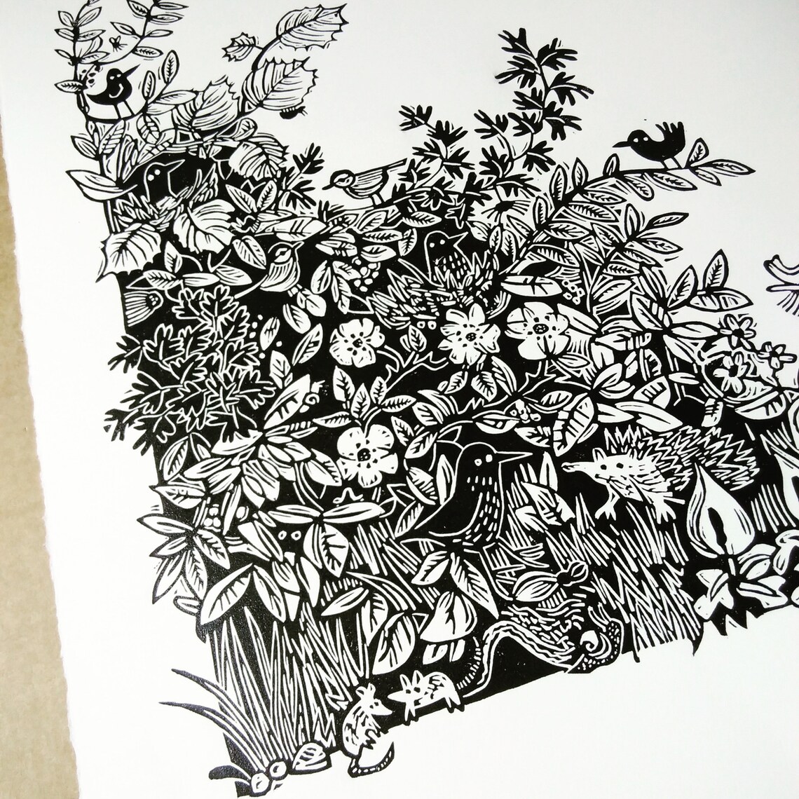 Hedge - Lino Cut Print - Etsy
