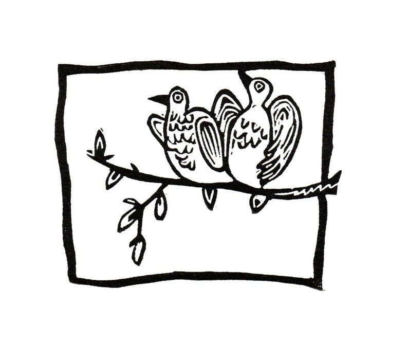 Roosting, Birds Original Lino Print - Etsy