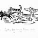 Spotty Dog Racing Cats Lino Print, Dogs, Cat, Pets, Lino Cut ...