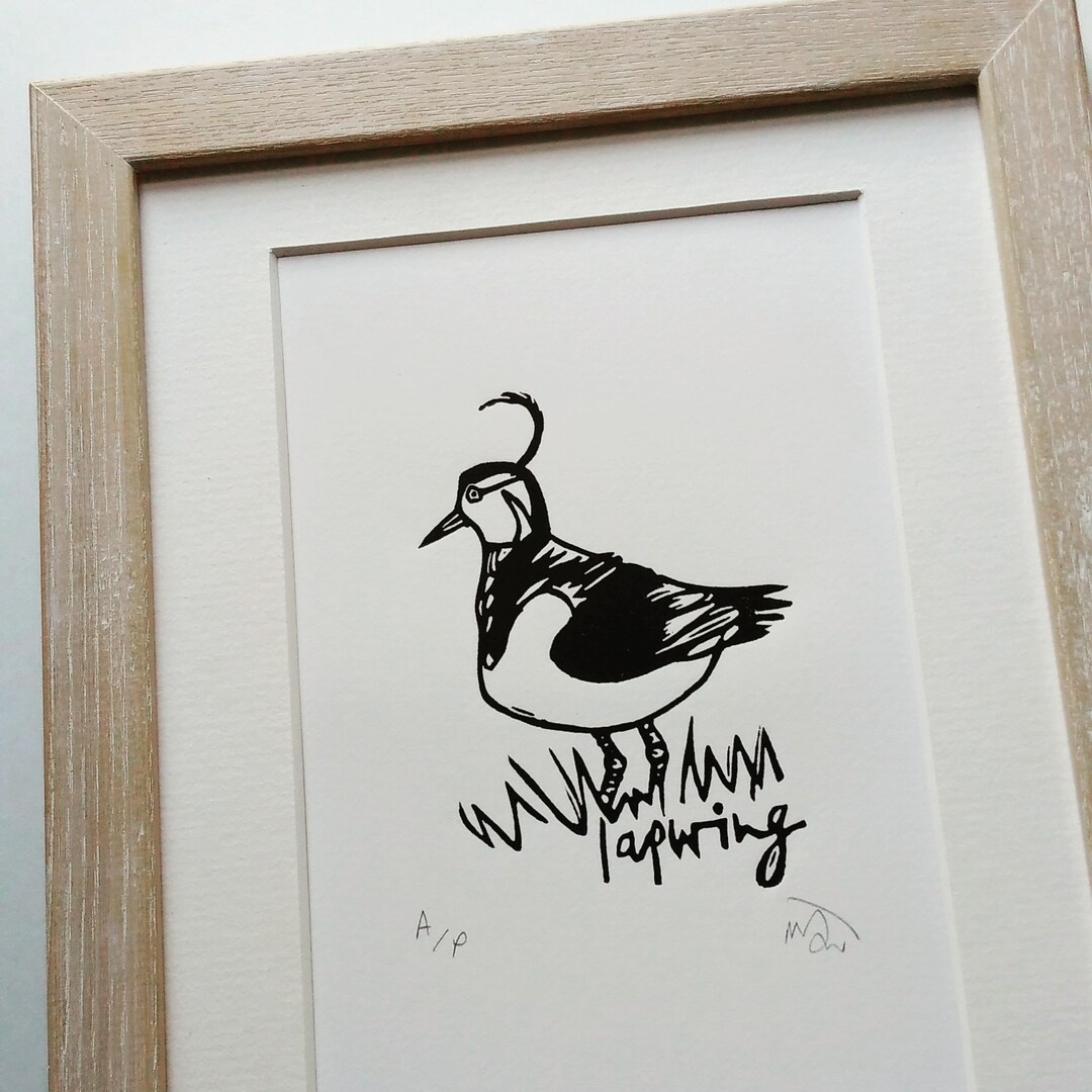 Lapwing - Lino Cut Print - Etsy