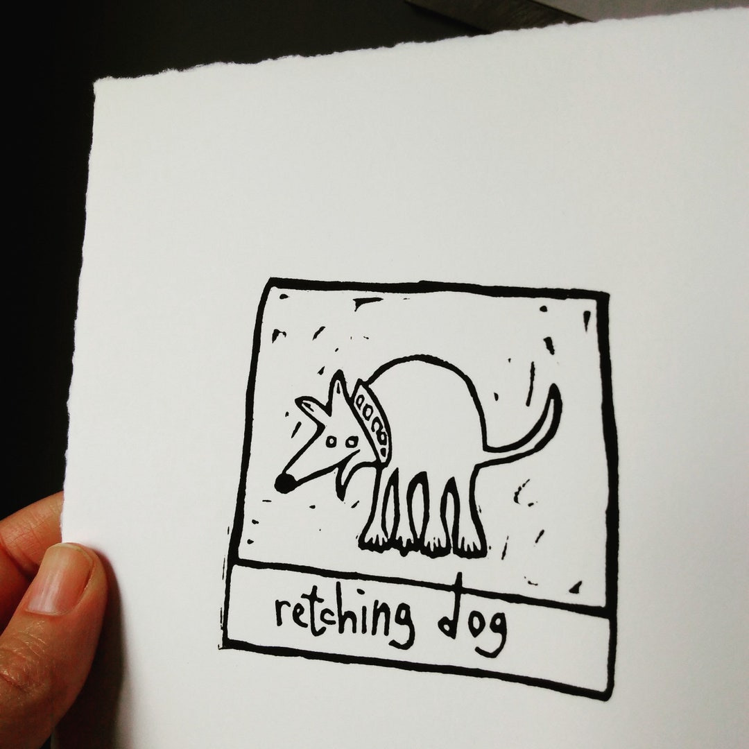 Lino Print Retching Dog Pets Dogs Dog Lover Dog Gifts - Etsy