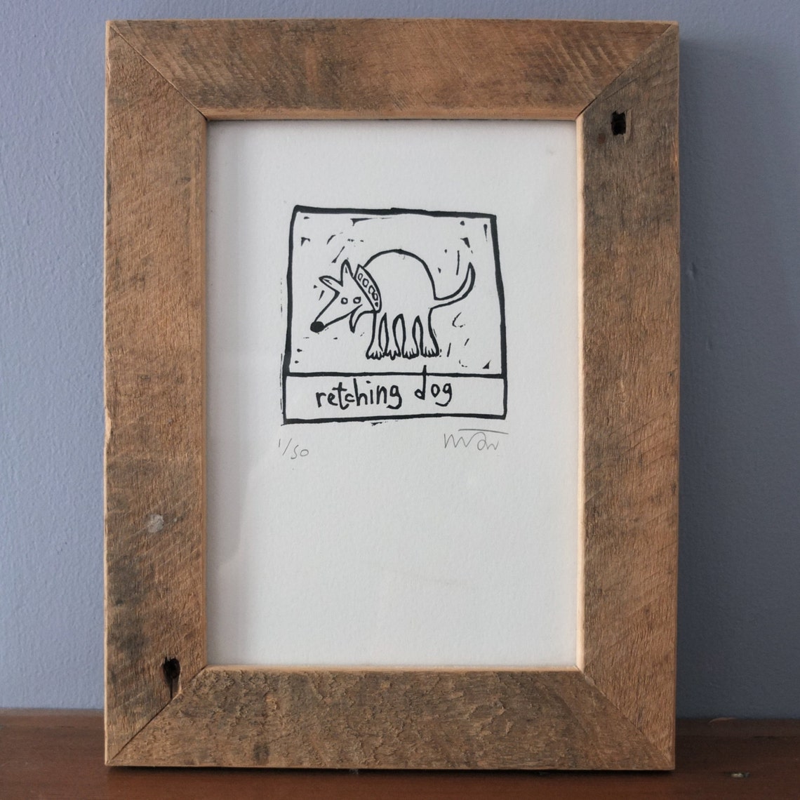 Lino Print Retching Dog Pets Dogs Dog Lover Dog Gifts | Etsy