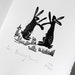 Boxing Hares - Lino Cut Print - Etsy