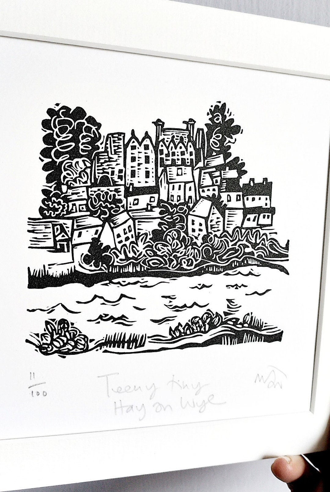 Teeny Tiny Hay on Wye - Lino Cut Print - Etsy