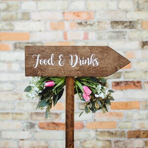 Food and Drinks Directional Arrow Sign With Stake, Wedding Arrow for ...