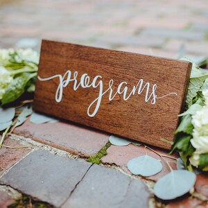 Programs Rustic Wedding Sign, Rustic Wedding Programs Sign, Rustic Wood ...