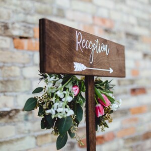 Reception Arrow Sign With Stake, Wedding Reception Rustic Wood Arrow ...