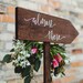 Almost There Directional Arrow Sign With Stake, Rustic Woodland Wedding ...