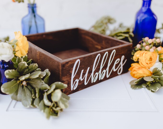 Rustic Bubbles Box Rustic Bubbles Tray Party Favor Box | Etsy