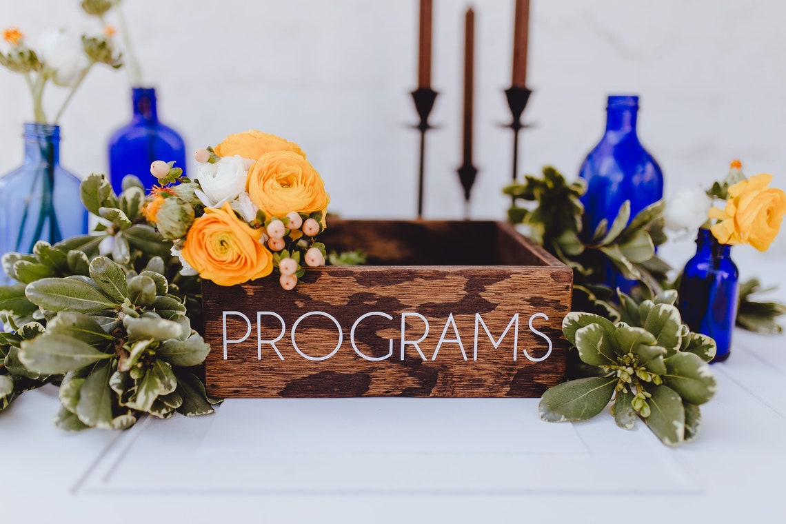 Programs Box Wood Programs Box Wood Programs Holder Wedding - Etsy