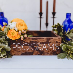 Programs Box, Wood Programs Box, Wood Programs Holder, Wedding Programs ...