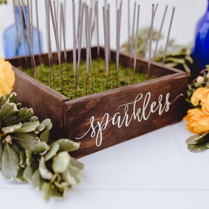 Wedding Sparklers Box, Barn Wood Sparklers Moss Box, Woodland Forest ...