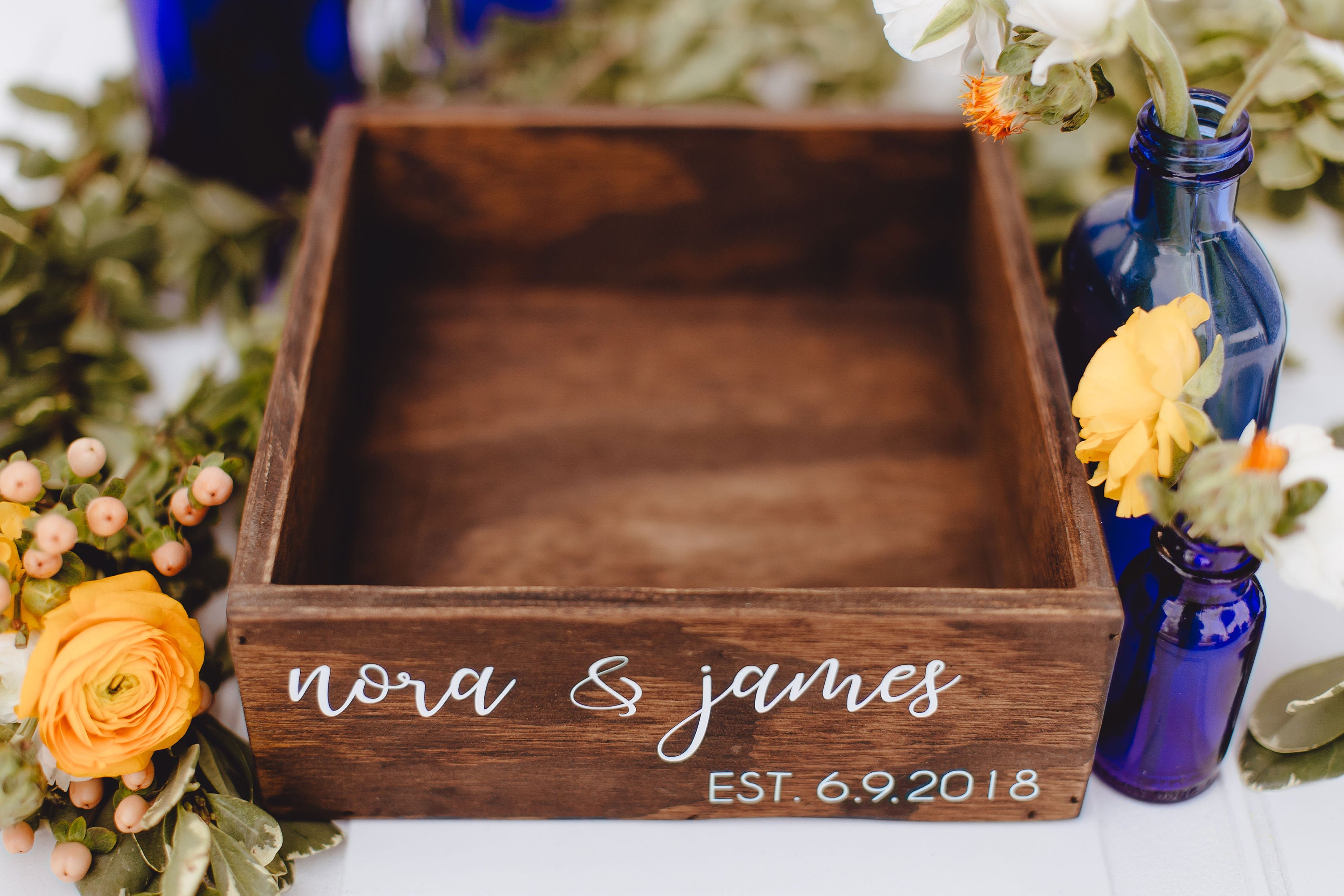 Alternative Wedding Guest Book Box, Advice Well Wishes Love Notes ...